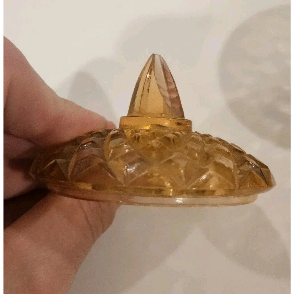 Wheaton | Accents | Antique Boyd Glass Amber Orange Vaseline Depression ...